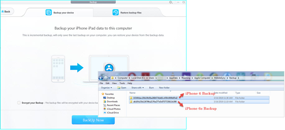 Two Ways to Backup Multiple iPhones to One Computer without Data Erasing